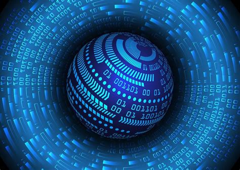 Premium Vector A Blue And White Sphere With Binary Numbers On It