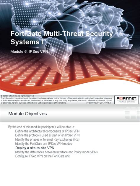 Fortigate Multi Threat Security Systems I Module 6 Ipsec Vpn Pdf