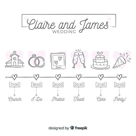 Ручной обращается свадебный график шаблон Бесплатно векторы в 2024 г Шаблоны Свадебный Графика