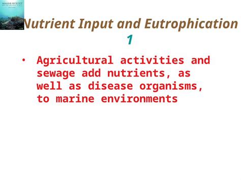 Ppt Nutrient Input And Eutrophication 1 Agricultural Activities And Sewage Add Nutrients As