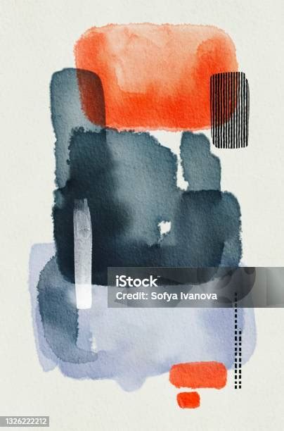 손 그리기 수채화 추상적 인 배경 디자인 빨간색 회색 파스텔 색상 포스터 카드 인쇄 엽서 배너 광고 마케팅 상점 섬유 인테리어에