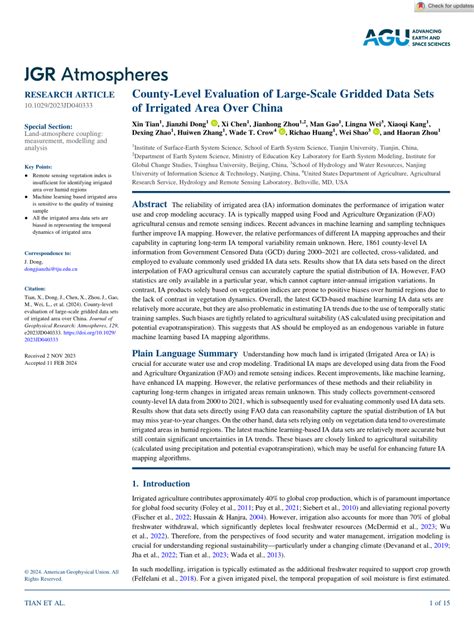 Pdf County‐level Evaluation Of Large‐scale Gridded Data Sets Of Irrigated Area Over China Pdf County‐level Evaluation Of Large‐scale Gridded Data Sets Of Irrigated Area Over China