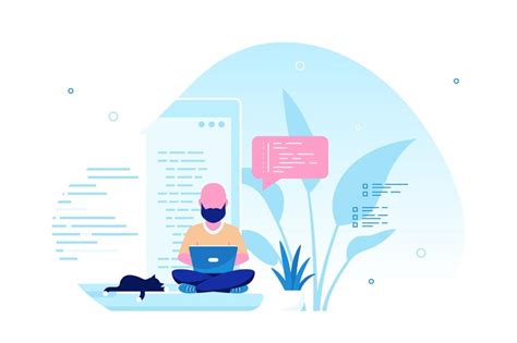 Premium Vector Coding Programming Application Development Concept Caucasian Man Programmer