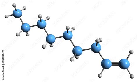 3d Image Of Nonene Skeletal Formula Molecular Chemical Structure Of
