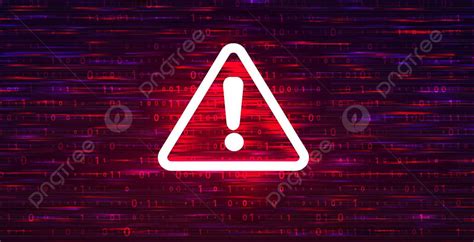 Icon Representing Hacking With A Red Triangle And An Exclamation Mark As A Warning Sign Vector