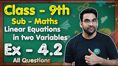 Class 9 Maths Ex 4 2 Q1 To Q4 Linear Equations In Two Variables New Ncert Mkr Youtube