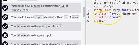 Error With The Run The Tests On Certification Project Survey Form Html Css The