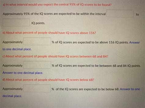 Solved Some Iq Tests Are Standardized To A Normal Model