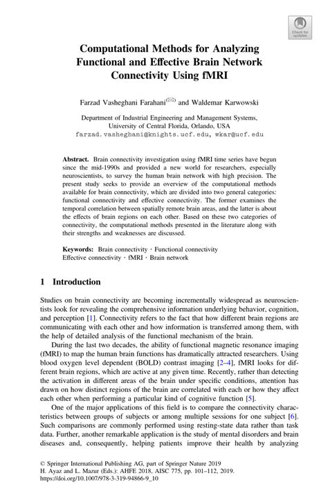 Pdf Computational Methods For Analyzing Functional And Effective Brain Network Connectivity