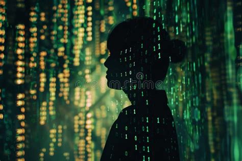 a person s silhouette merging with binary code portraying the seamless