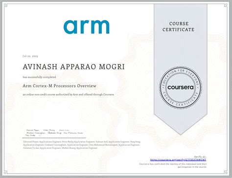 Avinash Mogri On Linkedin Courseracertification Coursera Arm Cortexm3
