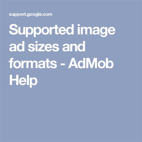Supported Image Ad Sizes And Formats Admob Help Supportive Ad Size Ads