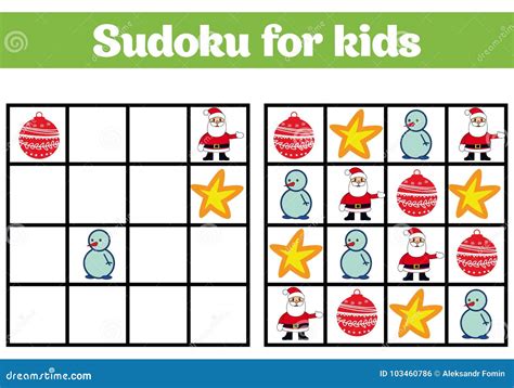 Sudoku Lek För Barn Med Bilder Logiklek För Förskole Barn Rebus För Barn Bildande Modig