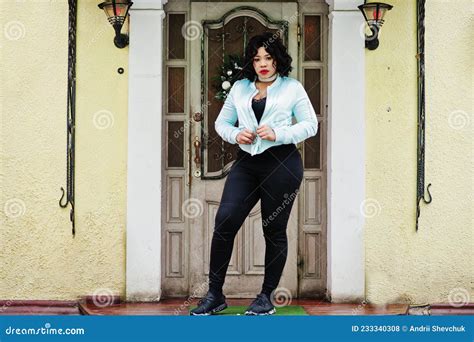 Stylish African American Plus Size Model Stock Photo Image Of Ethnic Hair