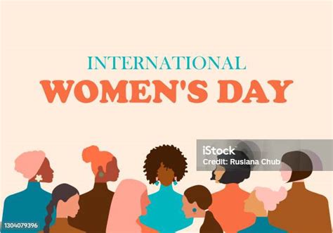 해피 우먼스 데이 인사말 카드 다른 국적과 종교의 여성과 파스텔 색상의 엽서 템플릿 최신 벡터 그래픽 International Womens Day에 대한 스톡 벡터 아트 및