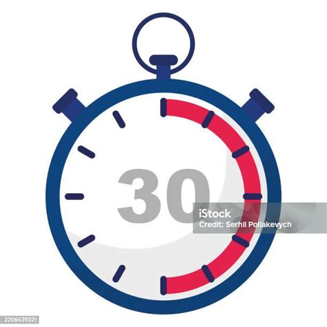 스톱워치 카운트다운 아이콘입니다 숫자 30 초점 타이머 측정 도구 정확한 시계 기호입니다 0명에 대한 스톡 벡터 아트 및 기타 이미지 Istock
