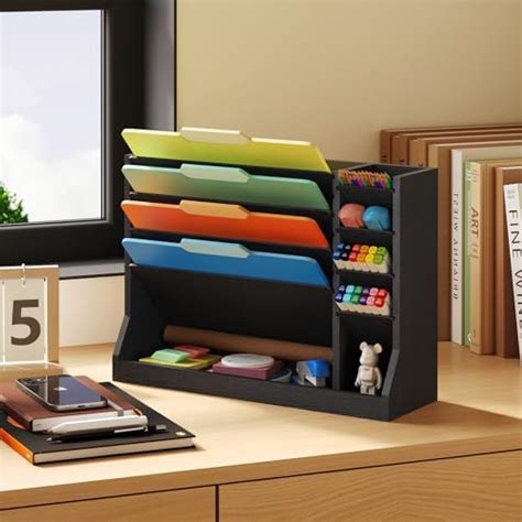 Feyejade Wooden Wall File Organizer 4 Tier Vertical