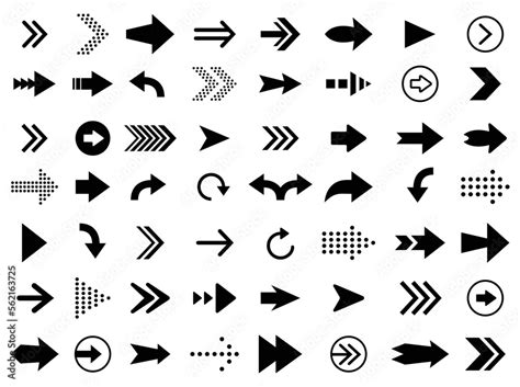 Arrow Icon Set Modern Simple Arrows Cursor Directional Arrow Flat Style Isolated On White