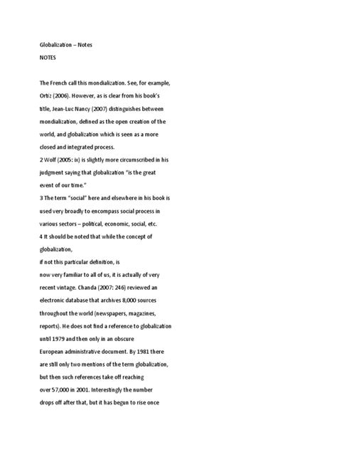 Globalization Notes Pdf Globalization Immigration