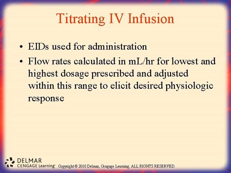 Chapter 18 Iv Medication And Titration Calculations Copyright