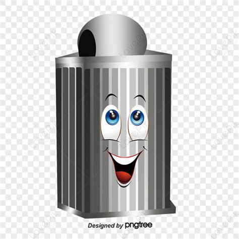 만화 귀엽다 쓰레기통 일러스트 금속 Png 일러스트 무료 다운로드 Lovepik