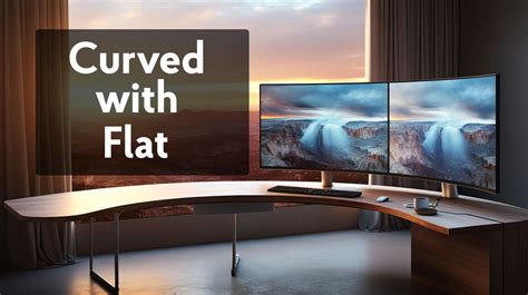 Curved Monitor With Flat Monitor Setup Monitorbc
