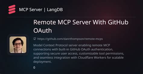 Remote Mcp Server With Github Oauth Langdb