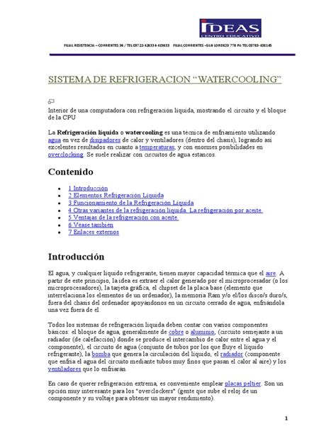 Sistemas De Refrigeración Líquida Para Pc Pdf Ingeniería Termodinámica Transferencia De Calor