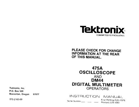 Tektronix Tek475 2568 Scope Um Service Manual Download Schematics Eeprom Repair Info For