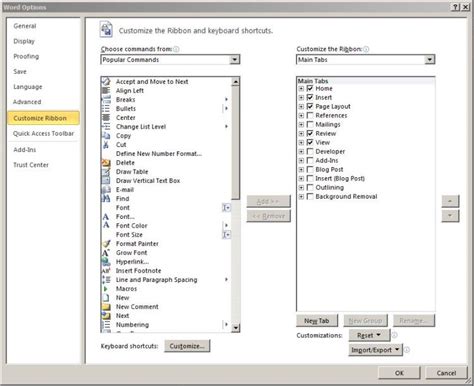 Microsoft Word For Writers Setting Up The Menu HarveyStanbrough