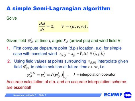 Ppt Numerical Methods Iii Advection The Semi Lagrangian Technique Powerpoint Presentation
