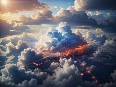 Premium AI Image Cloud Computing Concept Abstract Cloud Connections