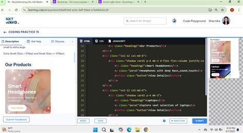 Day34 50daysofcode Html Css Bootstrapgrid 50daysofcode Day34 Sharnika Kanduri