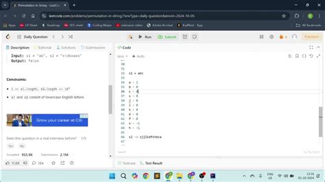 567 permutation in string leetcode telugu youtube