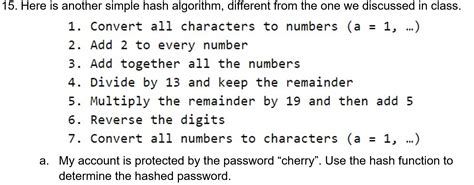Solved 15 Here Is Another Simple Hash Algorithm Different