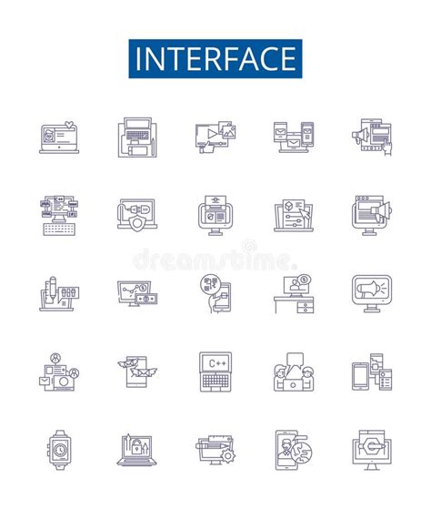 Interface Line Icons Signs Set Design Collection Of Interface