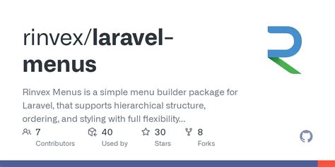 Github Rinvexlaravel Menus Rinvex Menus Is A Simple Menu Builder