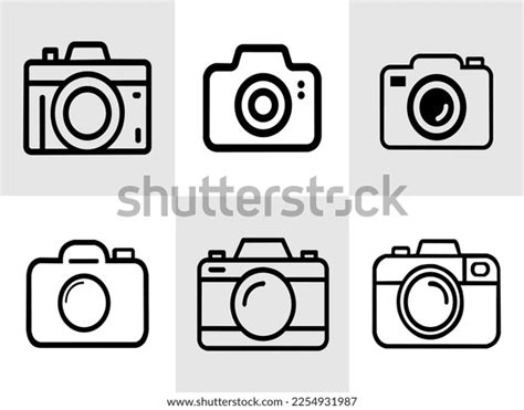 Six Simple Digital Camera White Colour Stock Vector Royalty Free