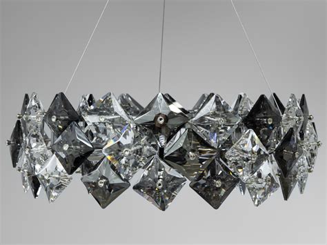 Шикарна сучасна кришталева люстра на 8 ламп діаметр 57 см срібного кольору арт 21001 550ch