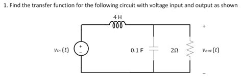 Solved Find The Transfer Function For The Following Circuit With Voltage Input And Output As