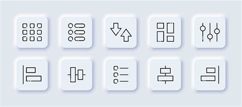 Navigation Menu Set Icon Buttons Tiles Side Bar Settings Arrows Control Panel Alignment