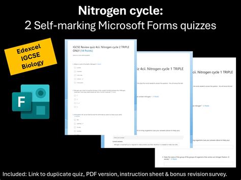Gcse Forms Quiz Nitrogen Cycle Teaching Resources