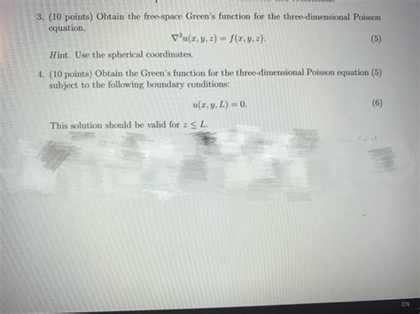 Points Obtain The Free Space Green S Function Chegg