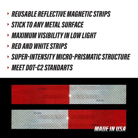 Reflective Magnetic Tape Conspicuity Strips Dot C2 Approved Tiresfx