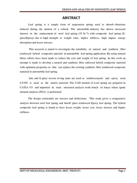 Leaf Spring Final Documentation Pdf Composite Material Strength