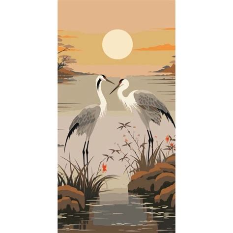 Картина за номерами Сірі журавлі 40х80 см Купити в Києві та Україні Ціна 380 грн Арт
