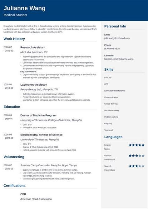 Cv Examples For Students How To Write A Student Cv
