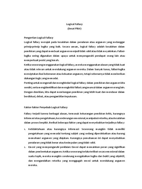 Logical Fallacy Pdf Sains And Matematika Logical Fallacy Pdf Sains And Matematika