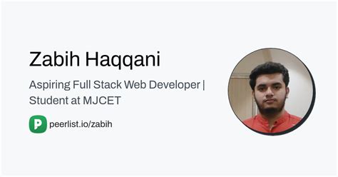Zabih Haqqani • Peerlist