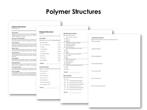 Polymer Structures Teaching Resources